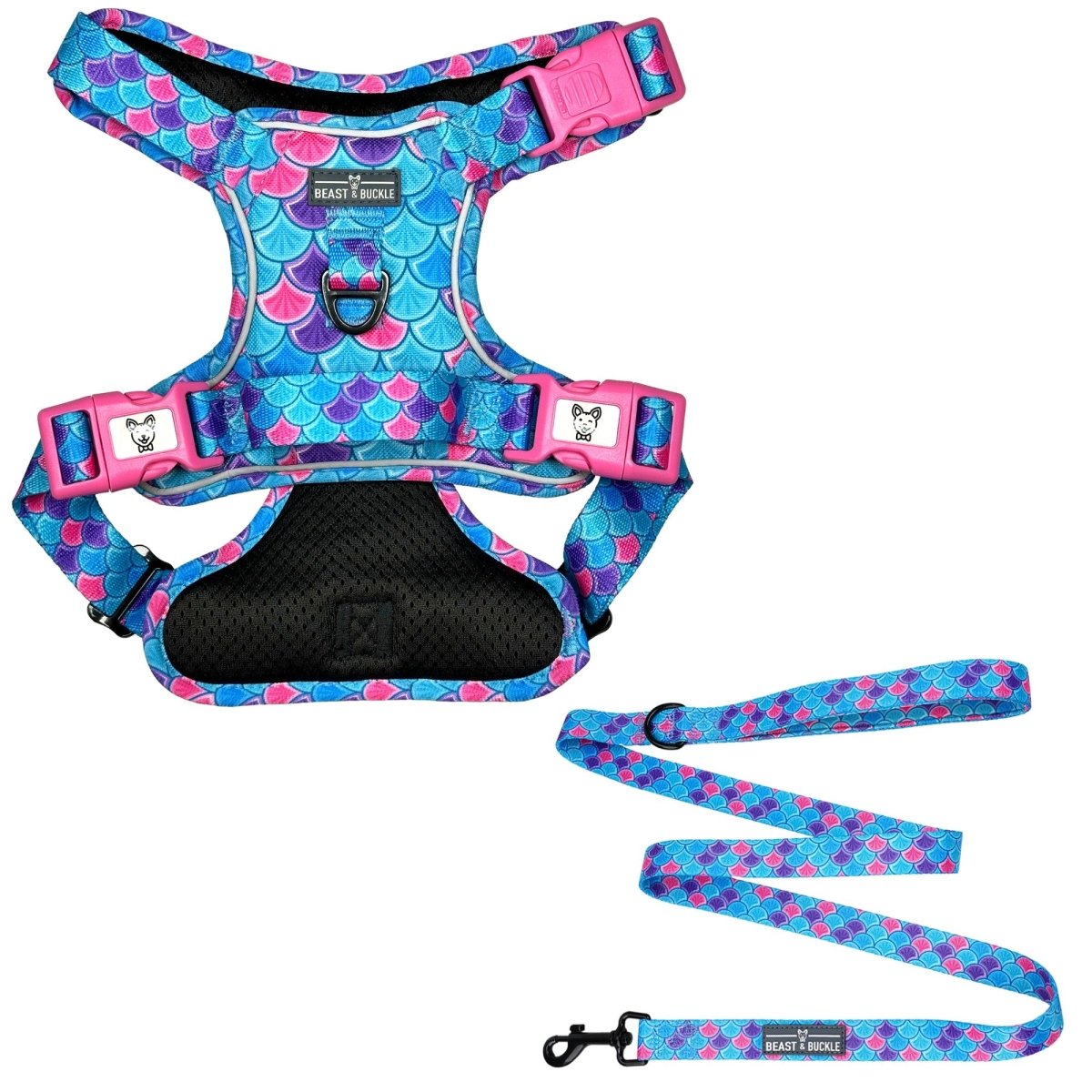 Mermaid No Pull Harness & Leash Bundle – Beast & Buckle